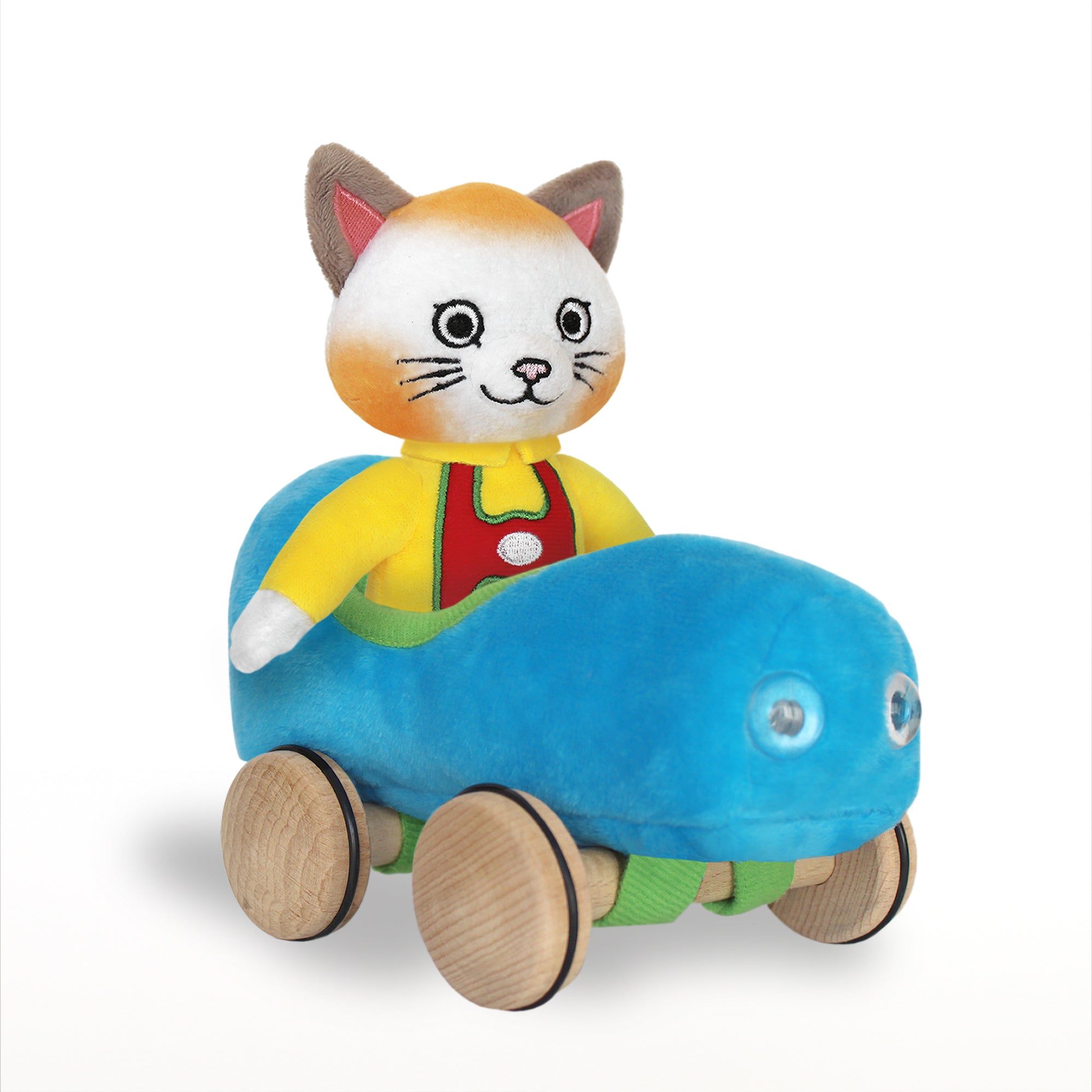 Huckle Cat Soft Toy with Blue Car – YOTTOY Productions